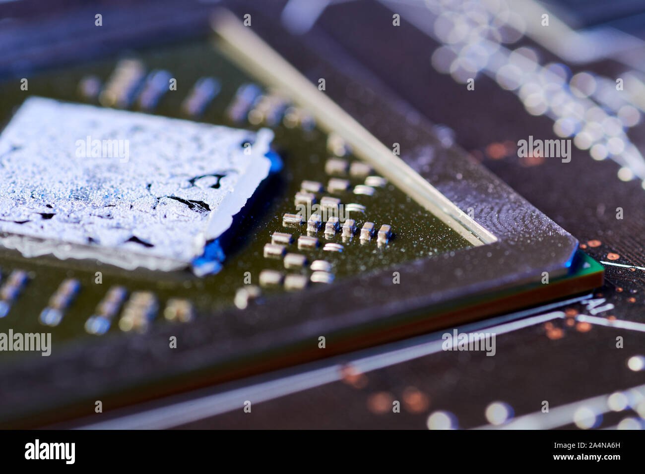 High tech mother board with chip components marco Stock Photo - Alamy