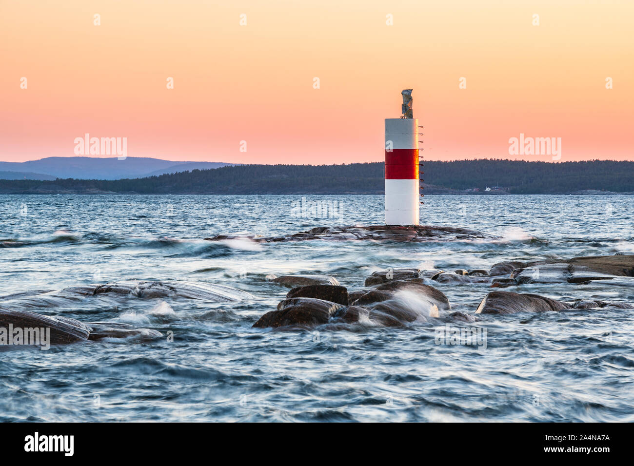 Channel marker at sea Stock Photo - Alamy