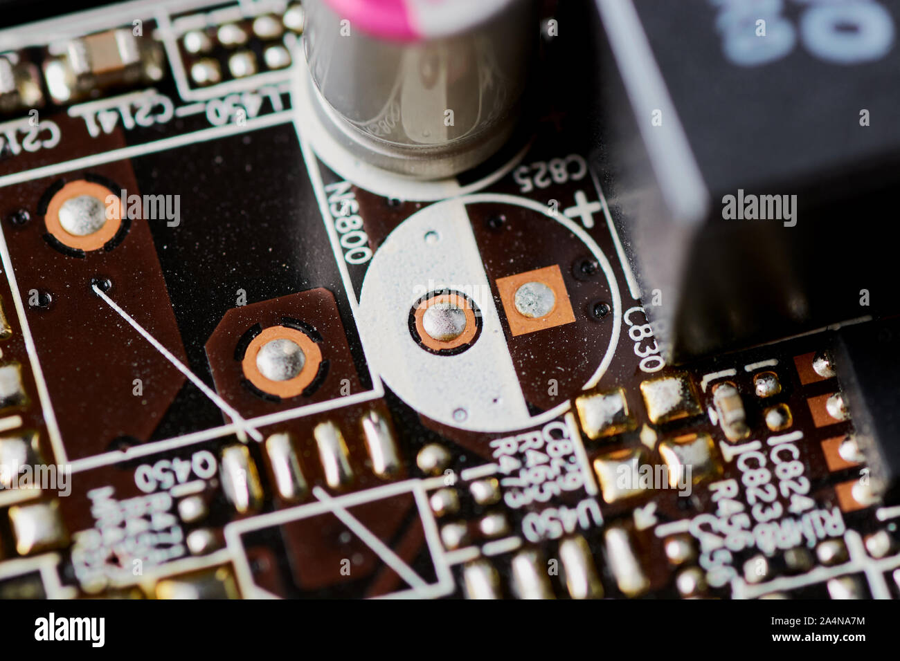 High tech mother board with chip components marco Stock Photo - Alamy