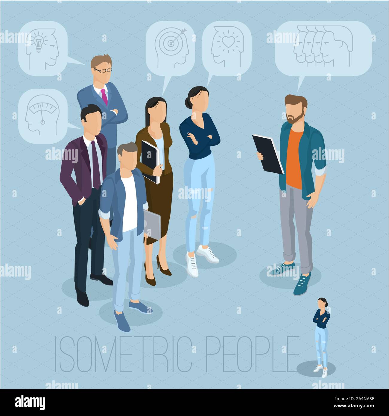 Isometric people communicating Stock Vector Image & Art - Alamy