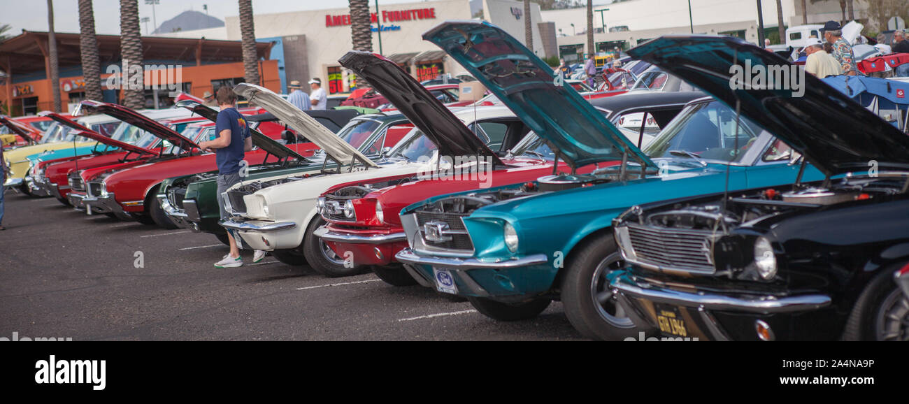 Display of classic cars in a mall in Scottsdale and Phoenix Arizona ...