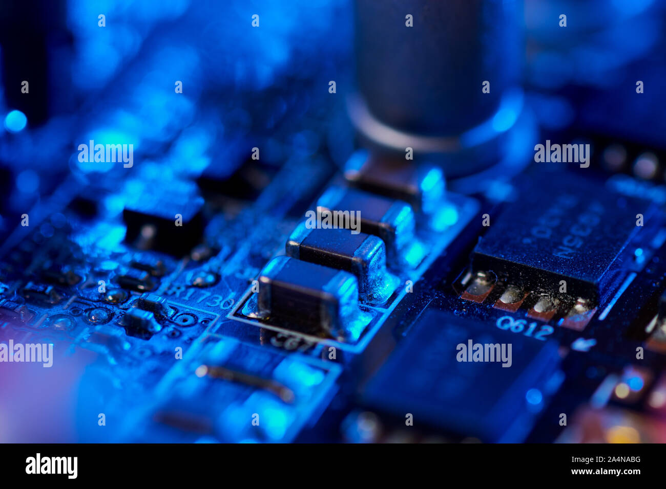 High tech mother board with chip components marco Stock Photo - Alamy