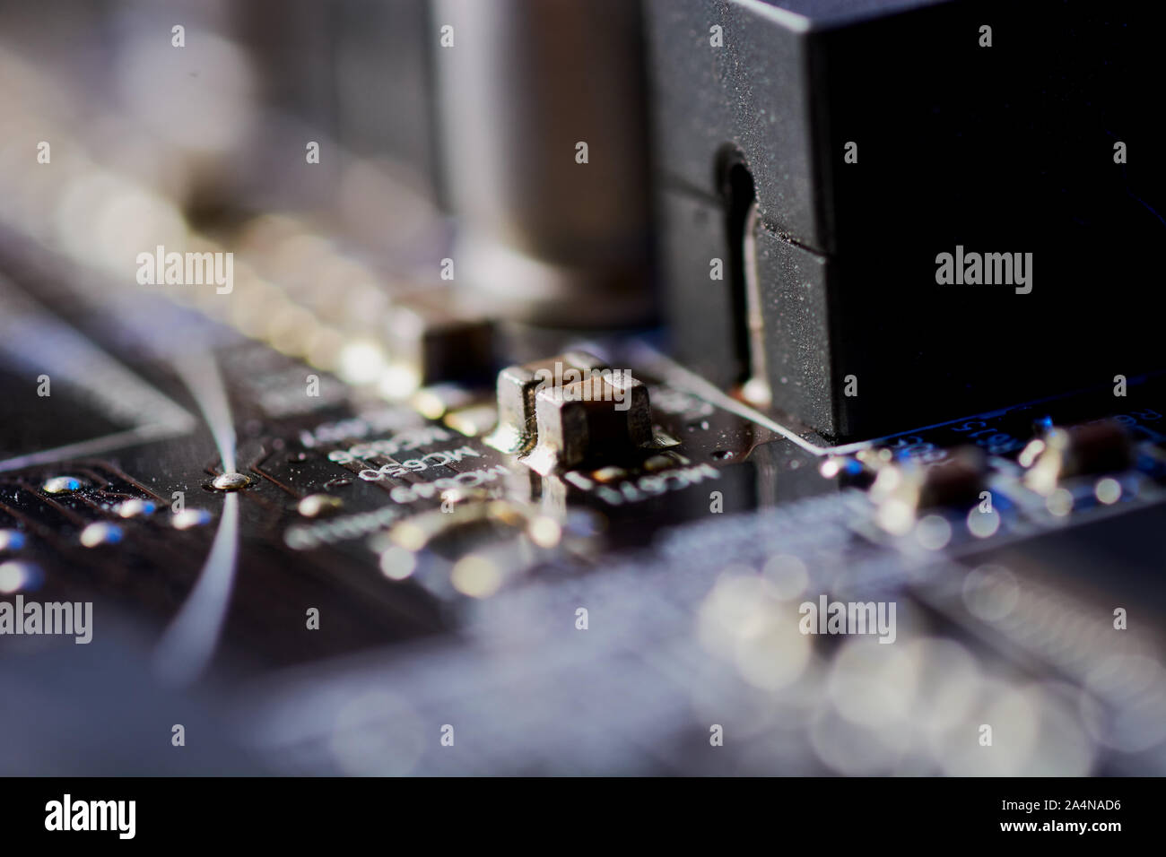 High tech mother board with chip components marco Stock Photo - Alamy