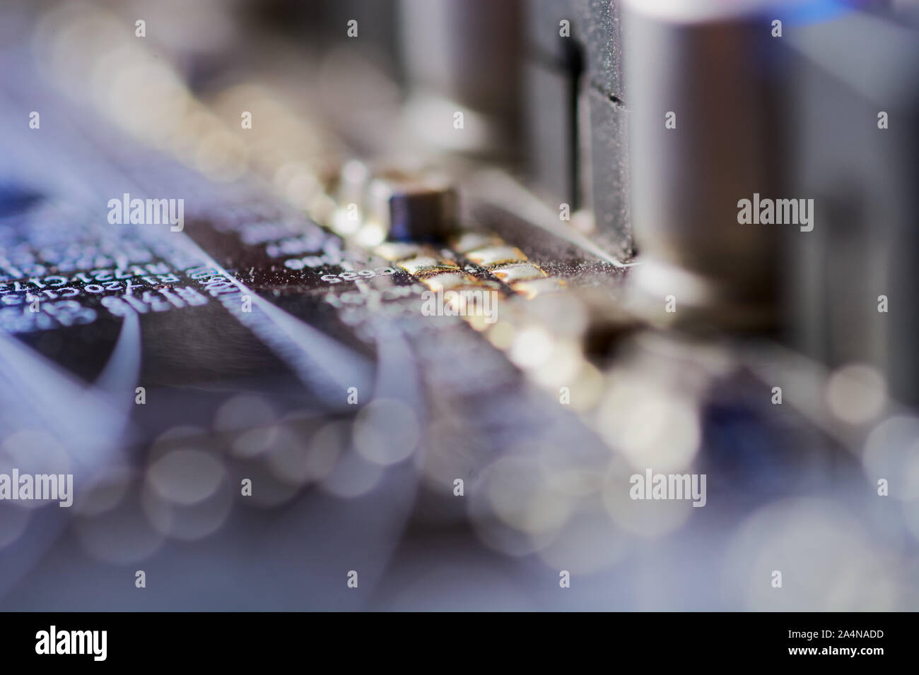High tech mother board with chip components marco Stock Photo - Alamy