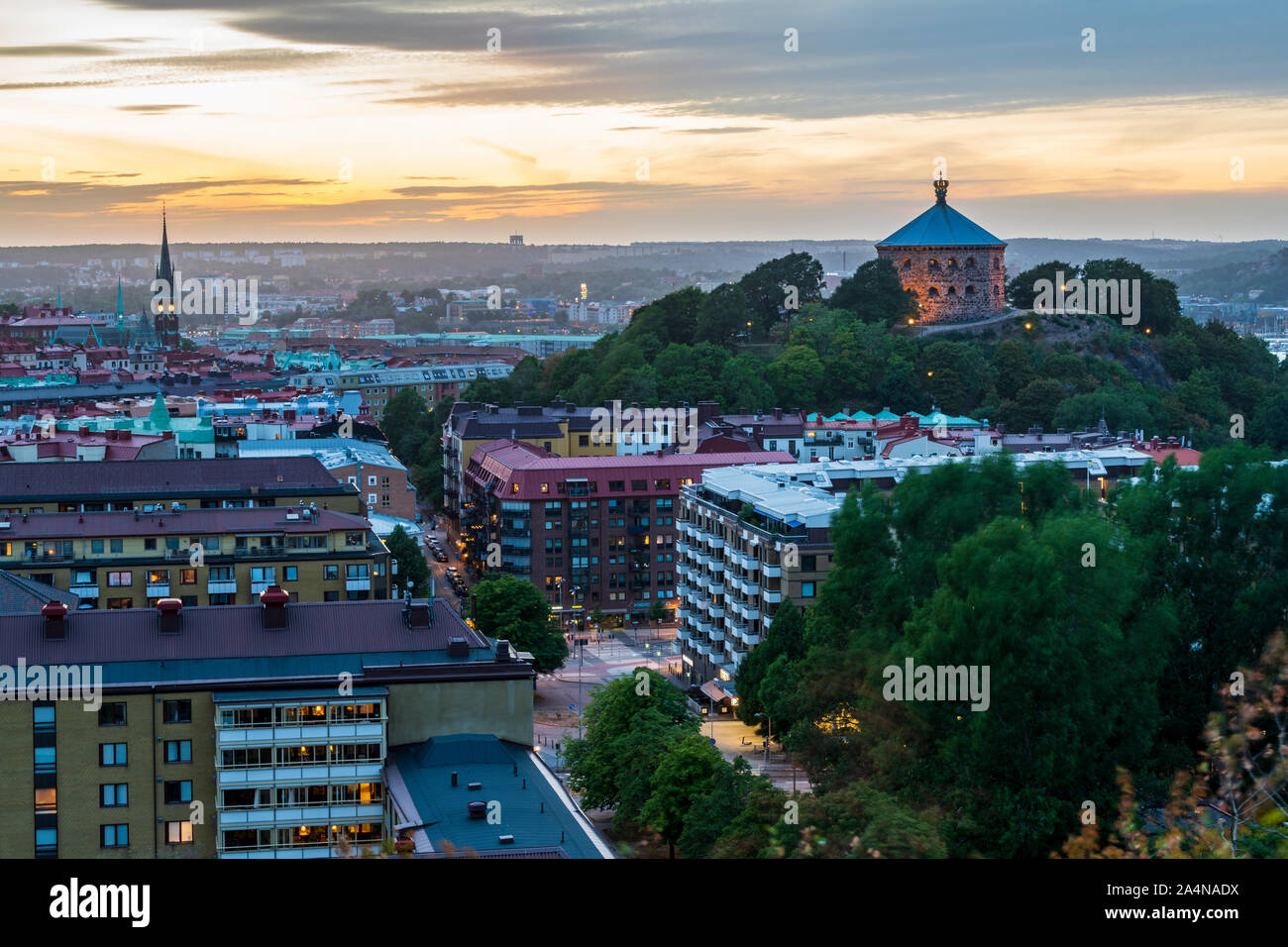 Cityscape at sunset Stock Photo - Alamy