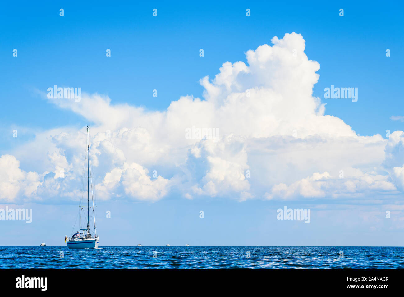 Sailing boat on sea Stock Photo - Alamy