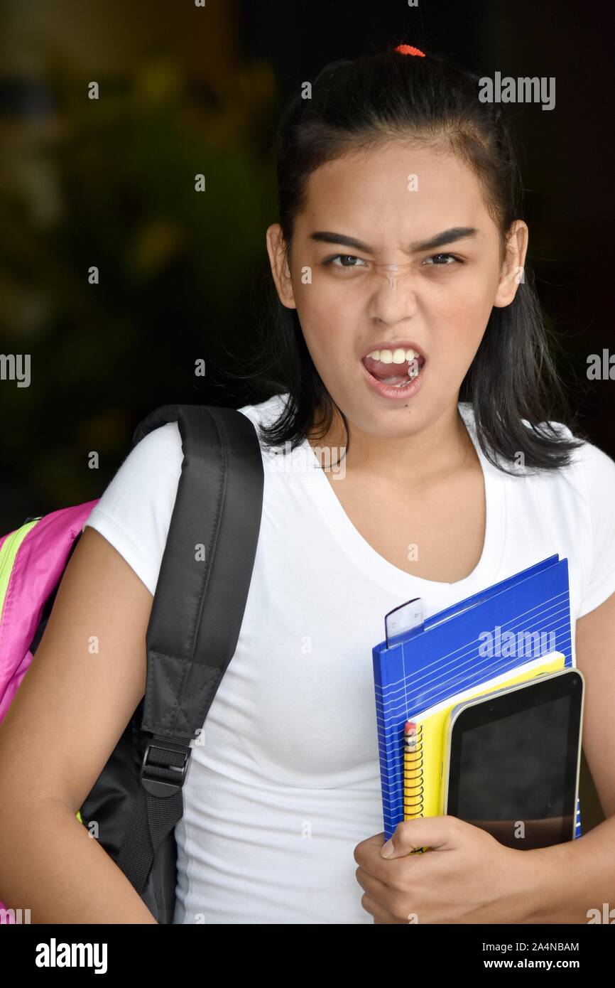 Angry girl kid book hi-res stock photography and images - Alamy