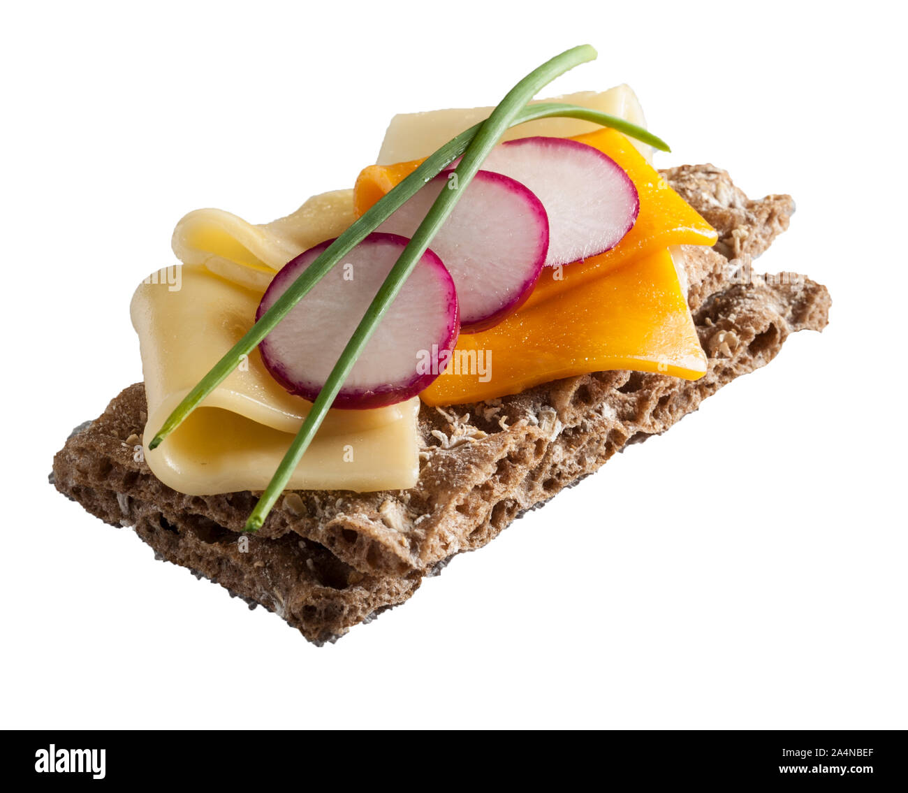 Radishes and Cheese on Wasa Bread Stock Photo - Alamy