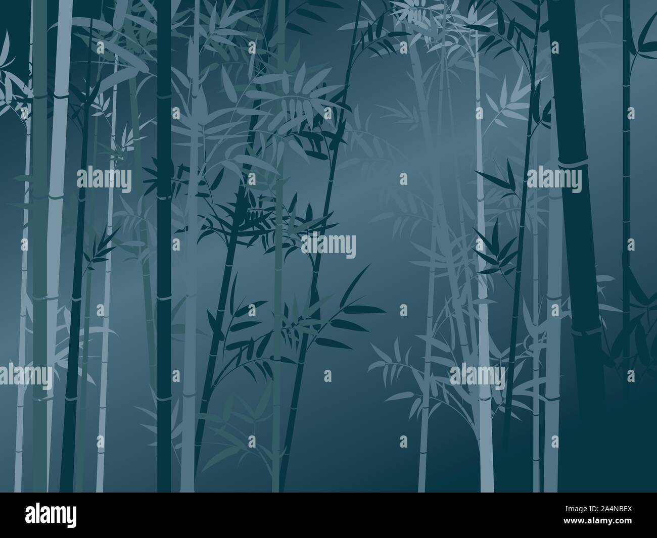 Illustration of bamboo trees, asian forest landscape background Stock ...