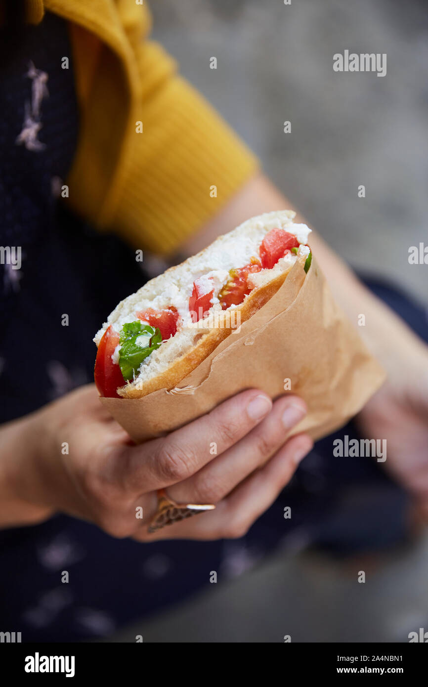 Food sandwich panini eating woman hi-res stock photography and images ...