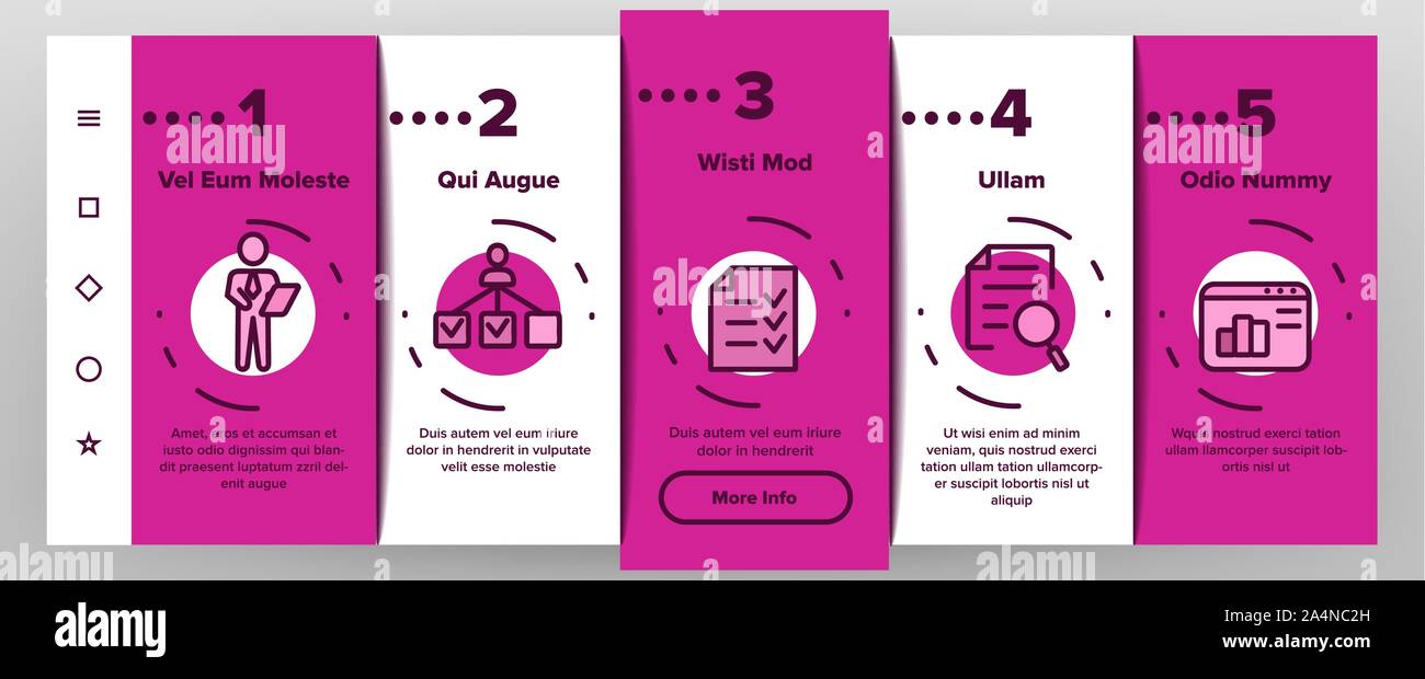 Management Onboarding Elements Icons Set Vector Stock Vector Image