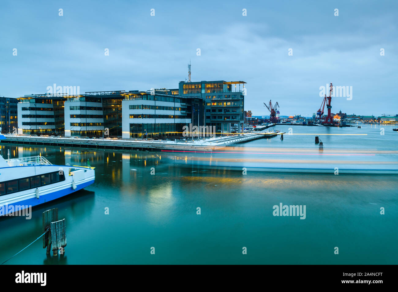 Blurred boat on sea Stock Photo - Alamy