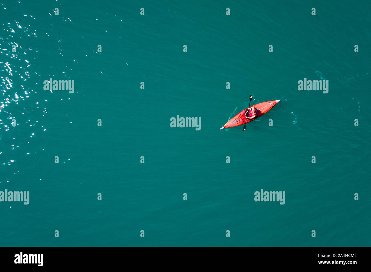 Aerial view person paddling hi-res stock photography and images - Alamy