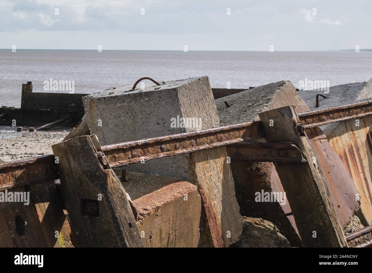 Rock armour at hornsea uk hi-res stock photography and images - Alamy
