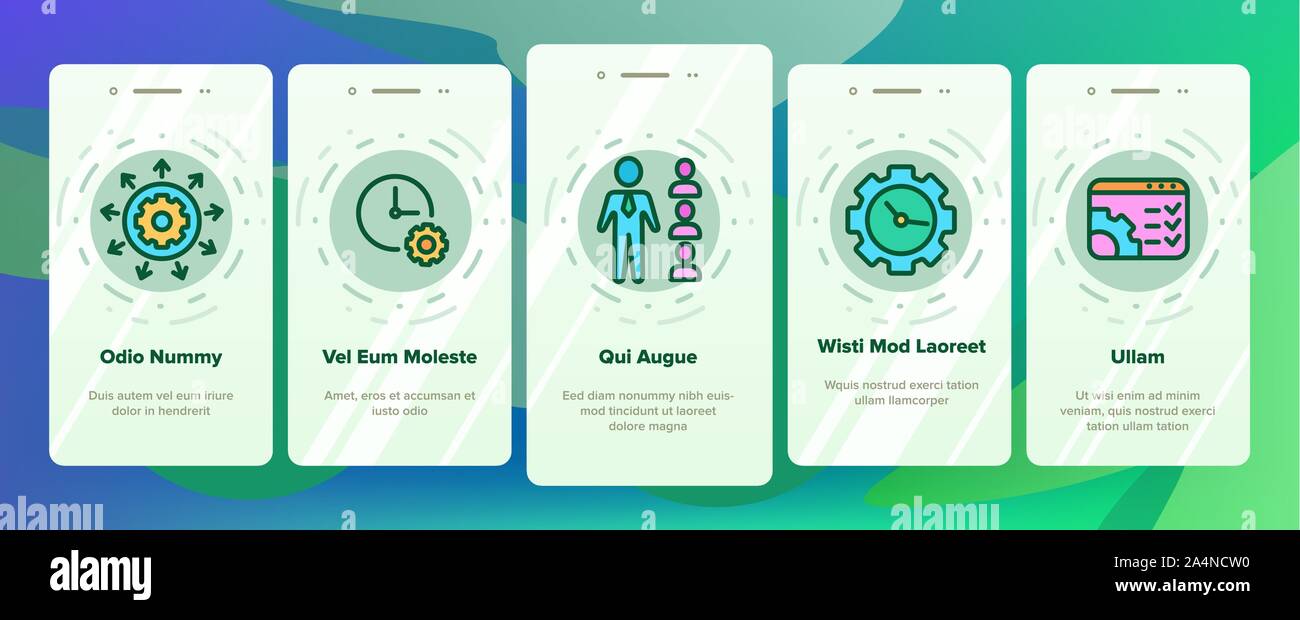 Management Onboarding Elements Icons Set Vector Stock Vector Image And Art Alamy