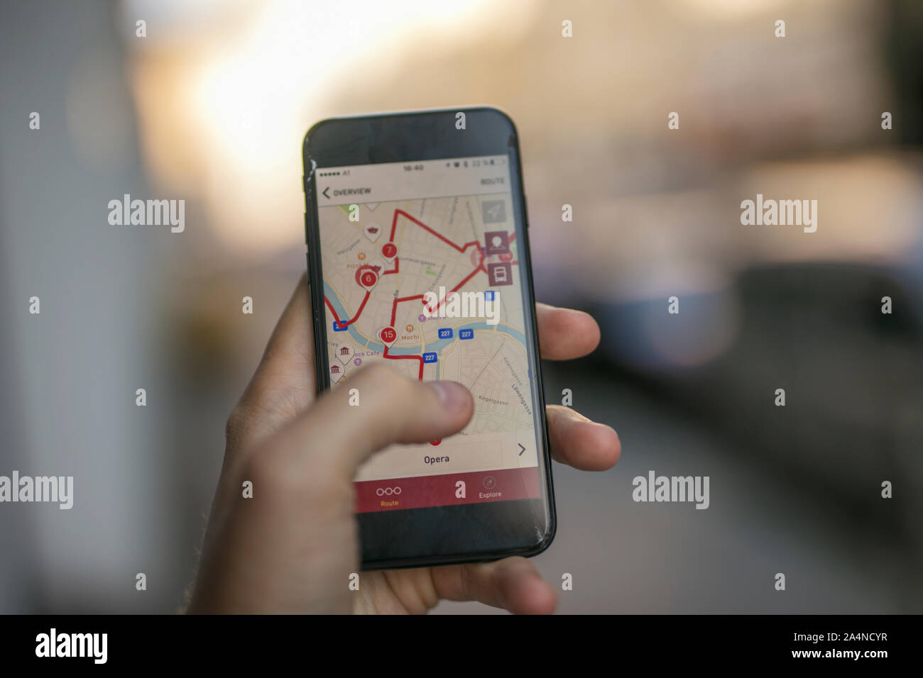 Cell phone with navigation Stock Photo - Alamy