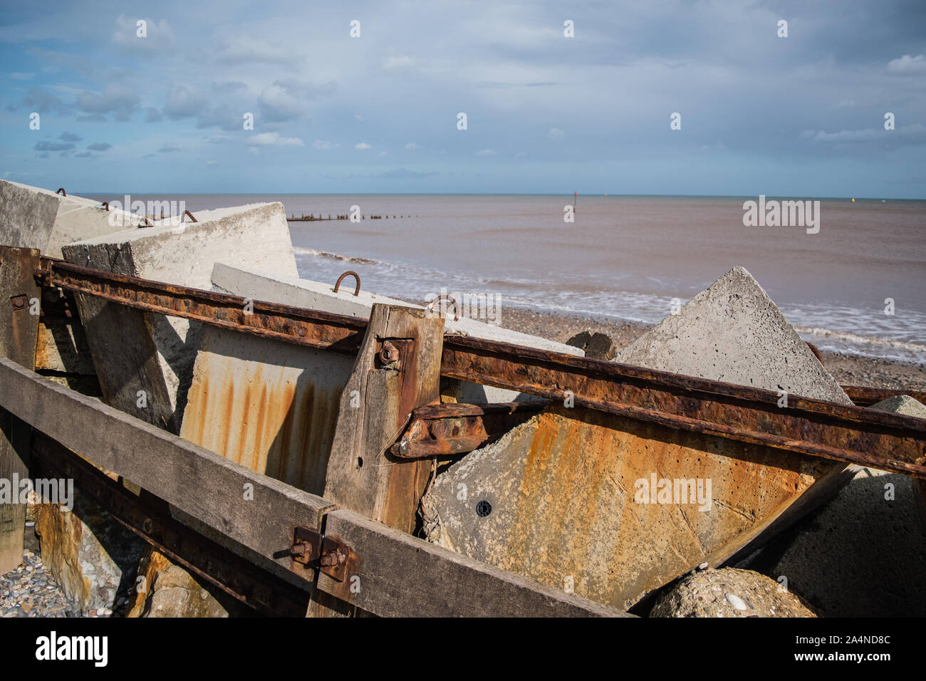 Rock armour at hornsea uk hi-res stock photography and images - Alamy