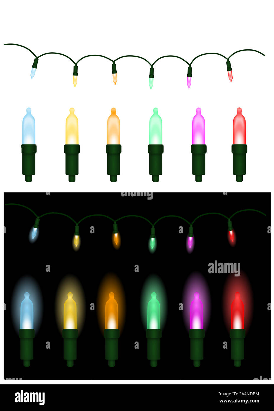 isolated christmas colorful lights Stock Photo - Alamy