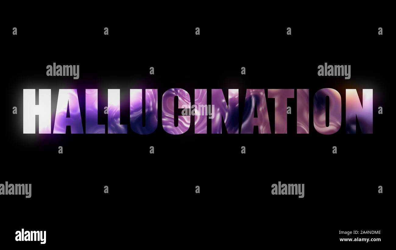 Word Hallucination of letters with a plasma effect, 3d rendering ...