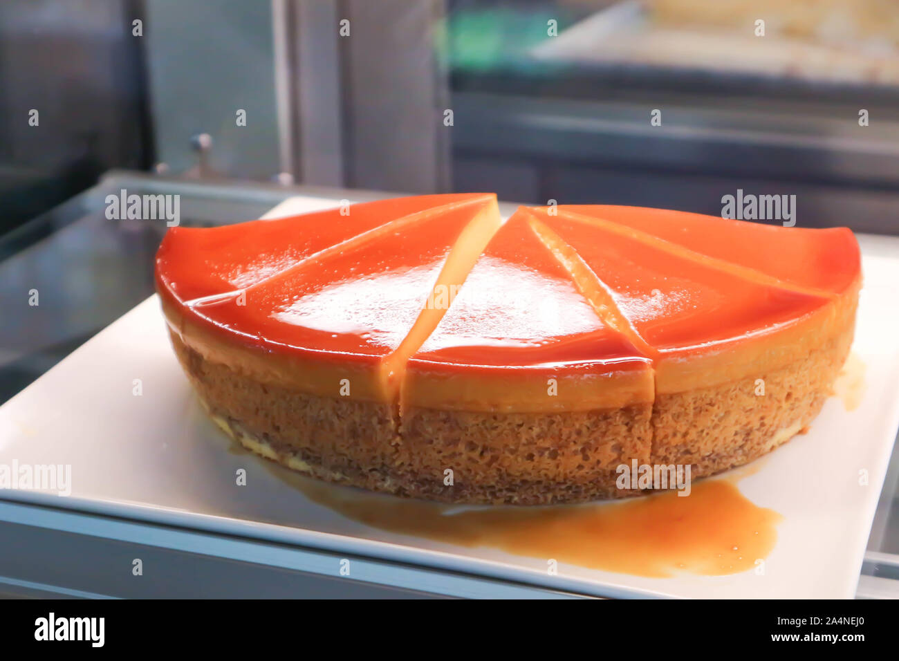 custard cake or custard cake pudding dish Stock Photo - Alamy