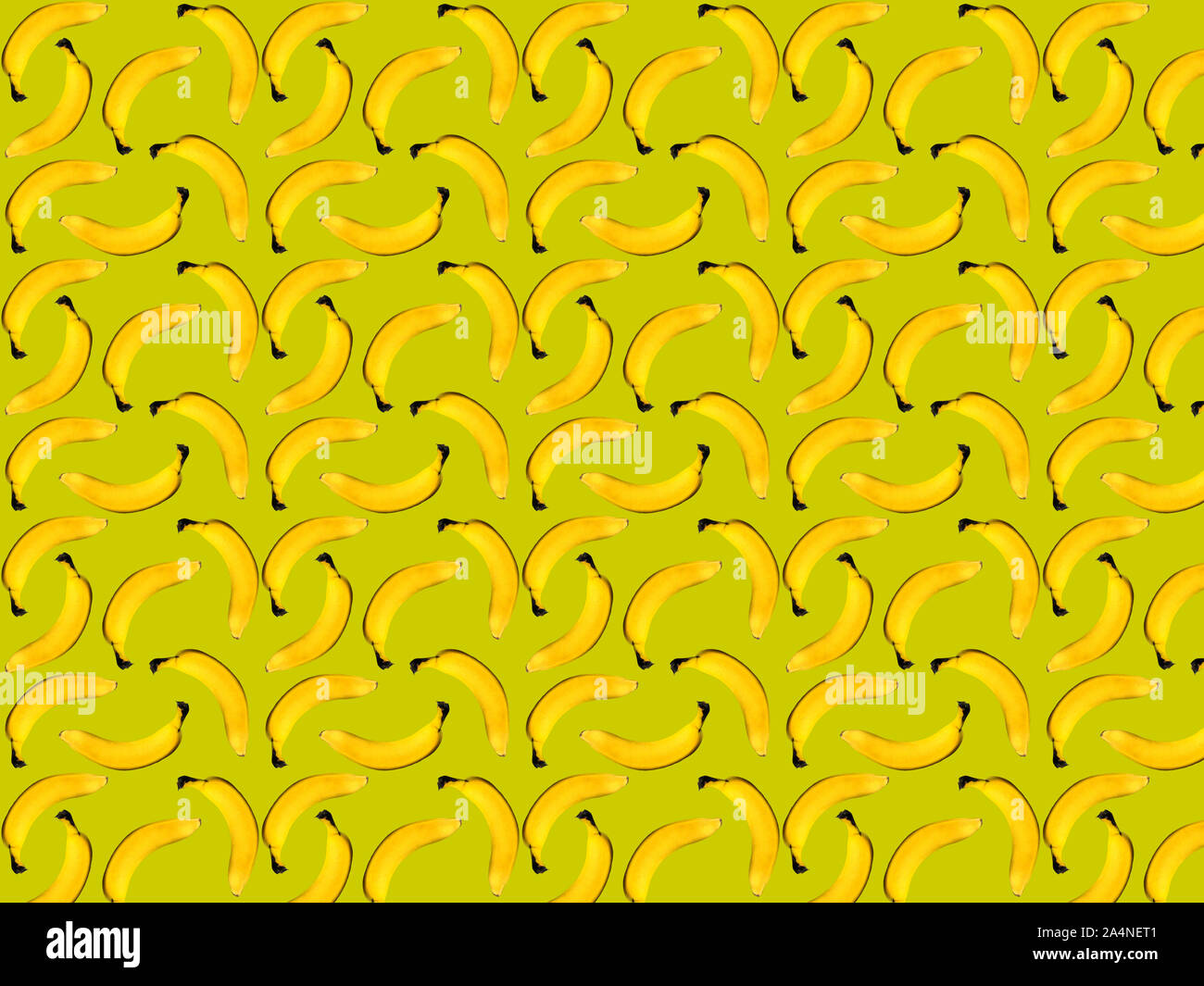 Seamless pattern of bananas on a yellow background Stock Photo - Alamy