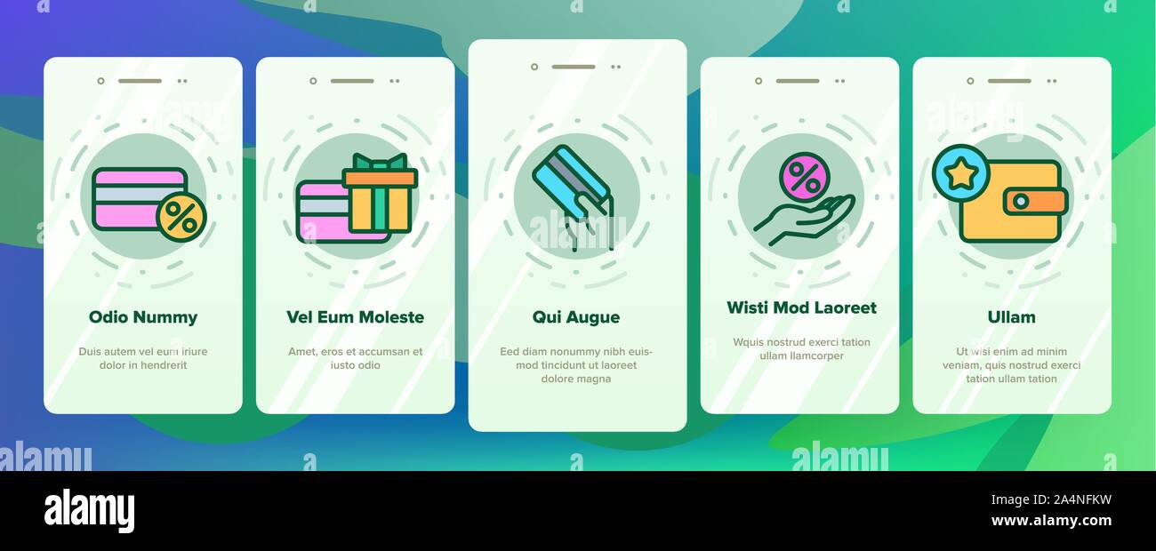 Loyalty Program Bonus Onboarding Set Vector Stock Vector Image & Art ...