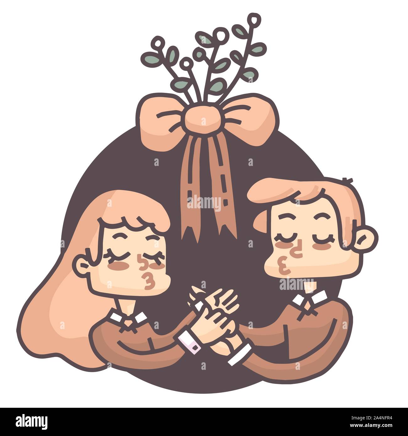 Kiss mistletoe Stock Vector Images - Alamy