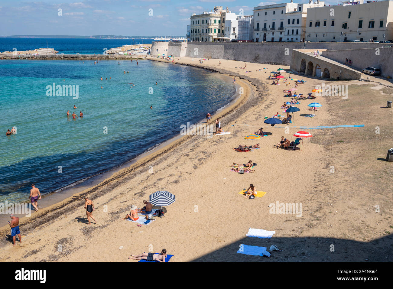 Public beach Spiaggia della Purità (Beach of Purity) in Gallipoli old ...