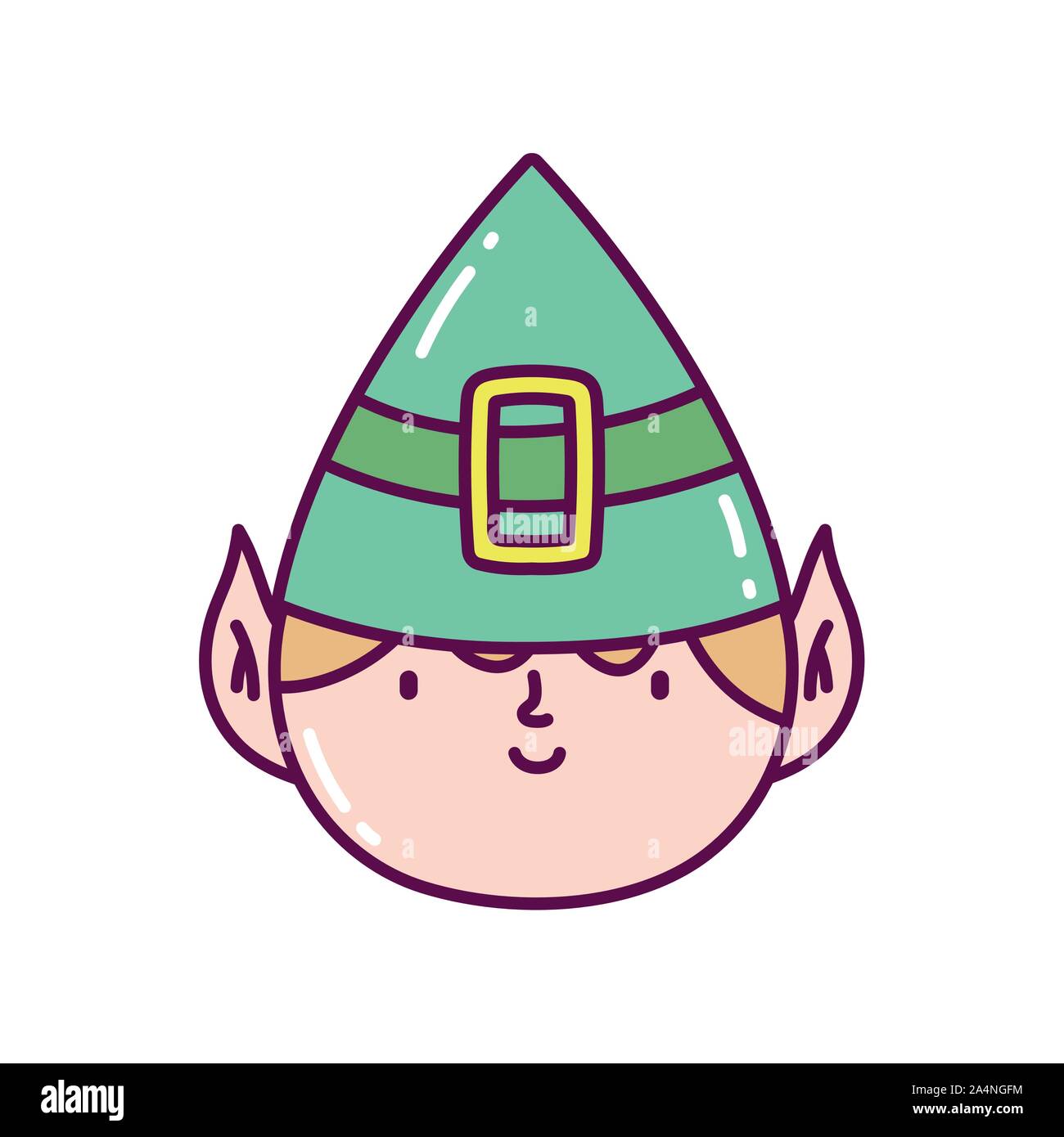 helper face with hat cartoon decoration white background merry ...