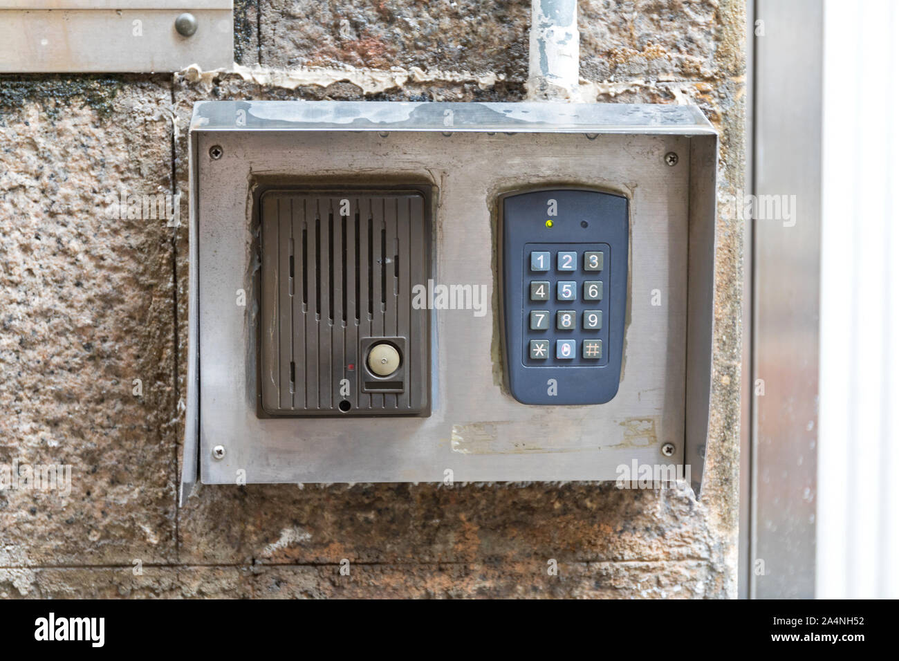 Intercom Door Bell With Numeric Keypad Combination Stock Photo - Alamy