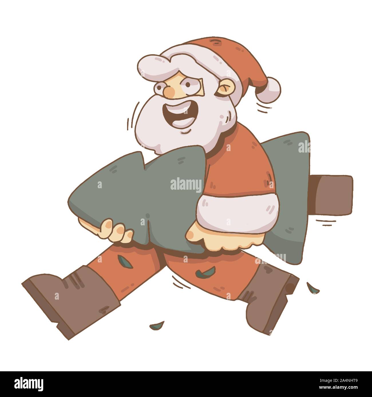 Man lifting christmas tree character hi-res stock photography and ...