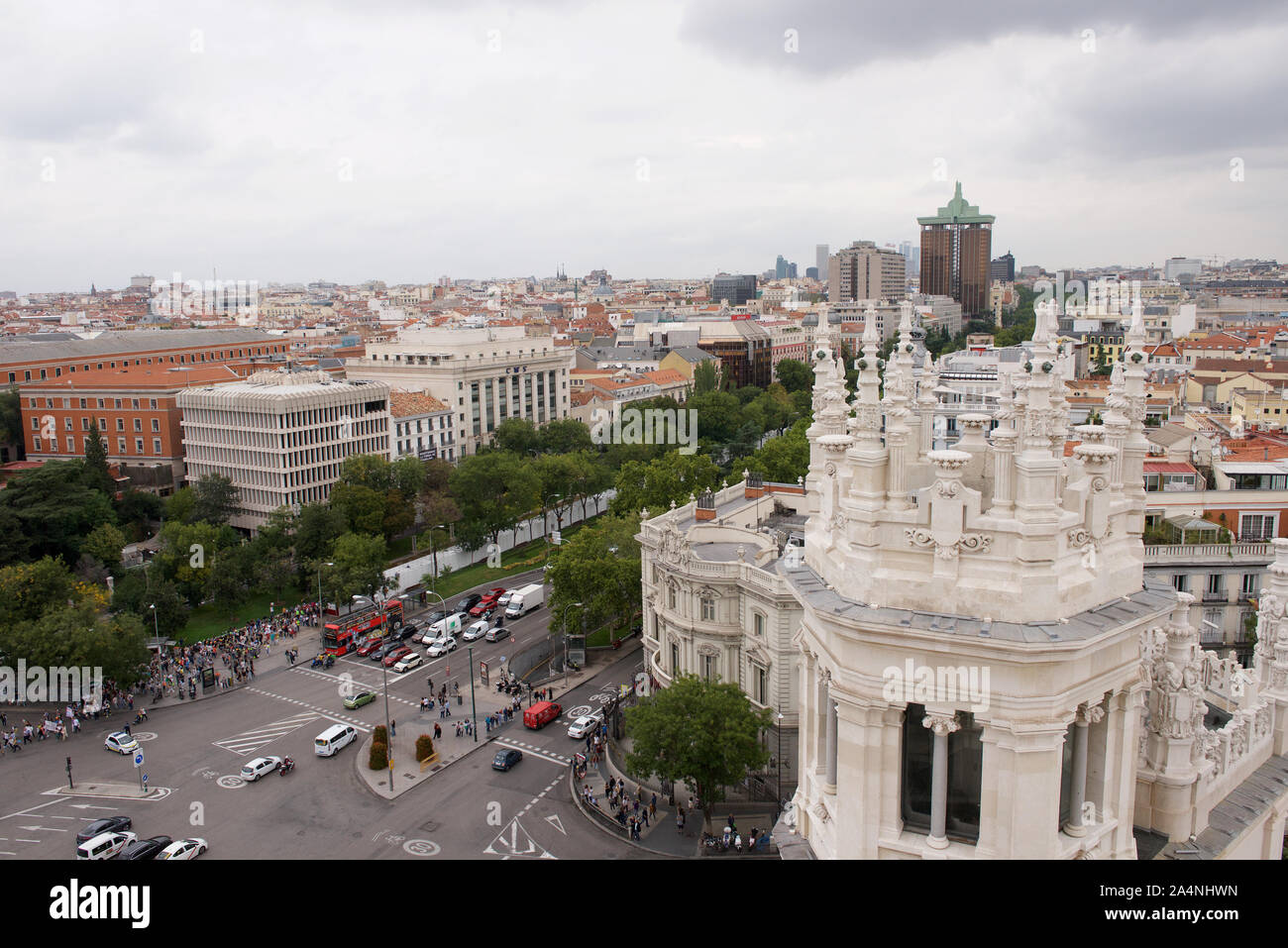 Crowd of protestors marching in Madrid, Spain Stock Photo - Alamy