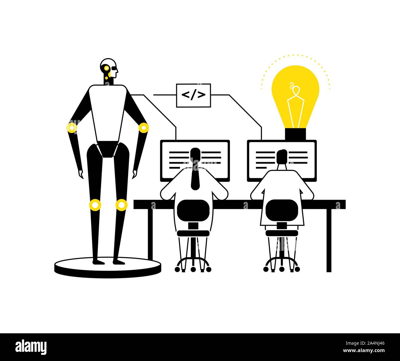 Artificial intelligence - flat design style vector illustration Stock Vector Image & Art - Alamy