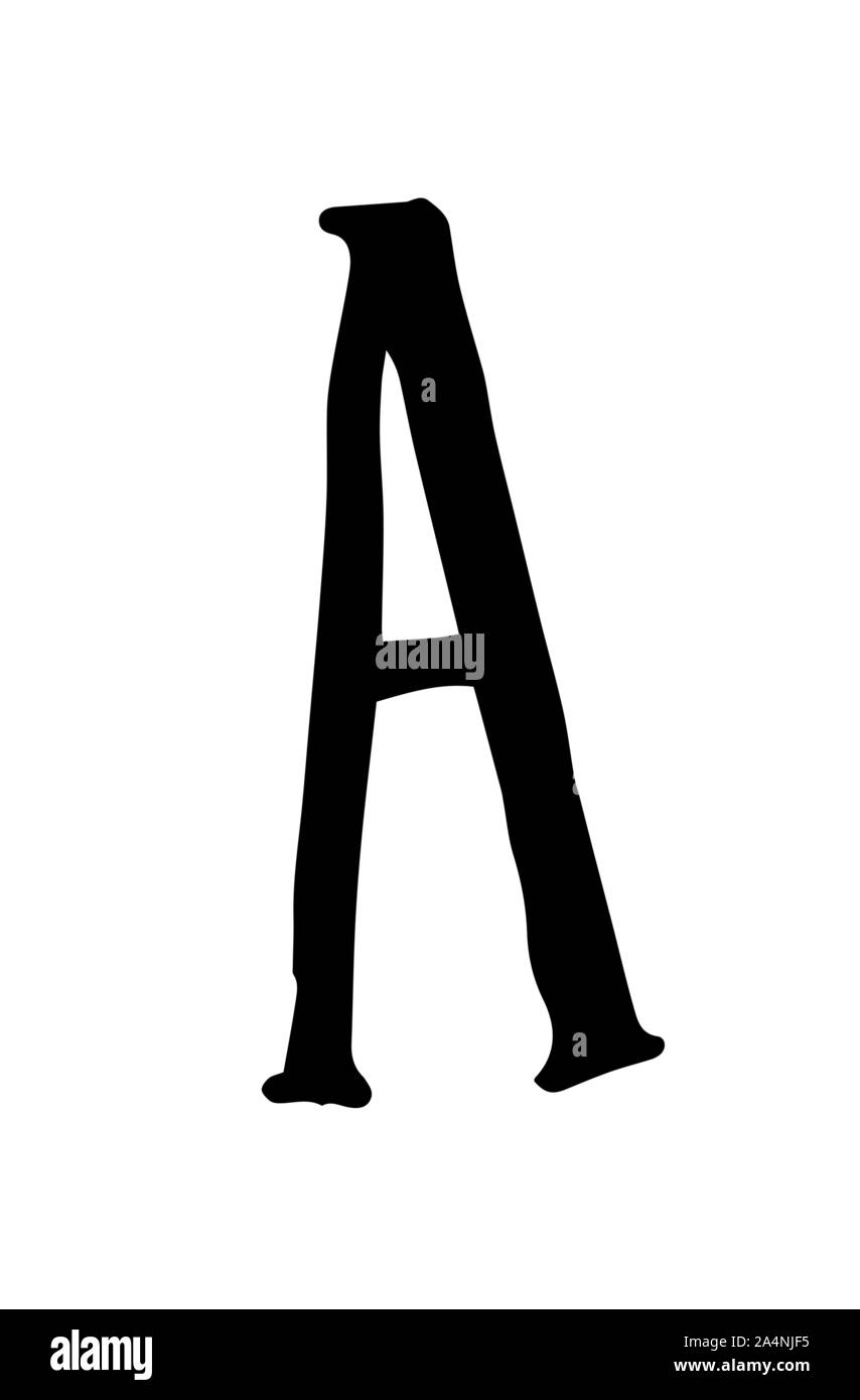 Bumpy elongated font. Vector. Capital letter. Uneven font. Letter are ...