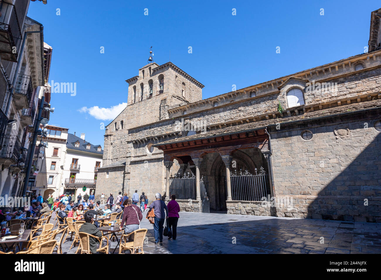 Plaza de la Catedral, Jaca Cathedral, Jaca, Aragon, Spain Stock Photo ...