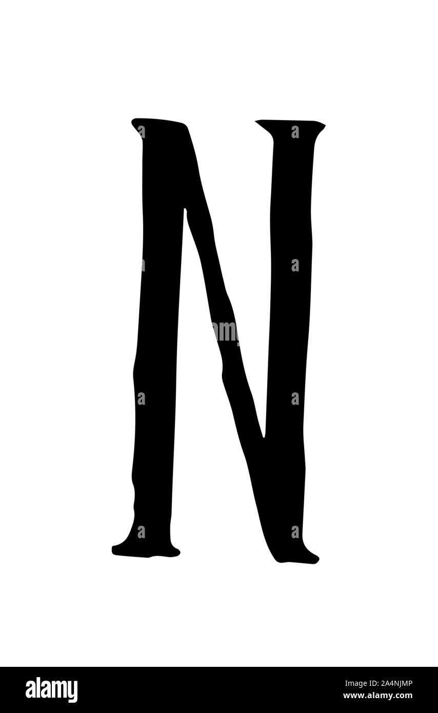 Bumpy elongated font. Vector. Capital letter. Uneven font. Letter are ...