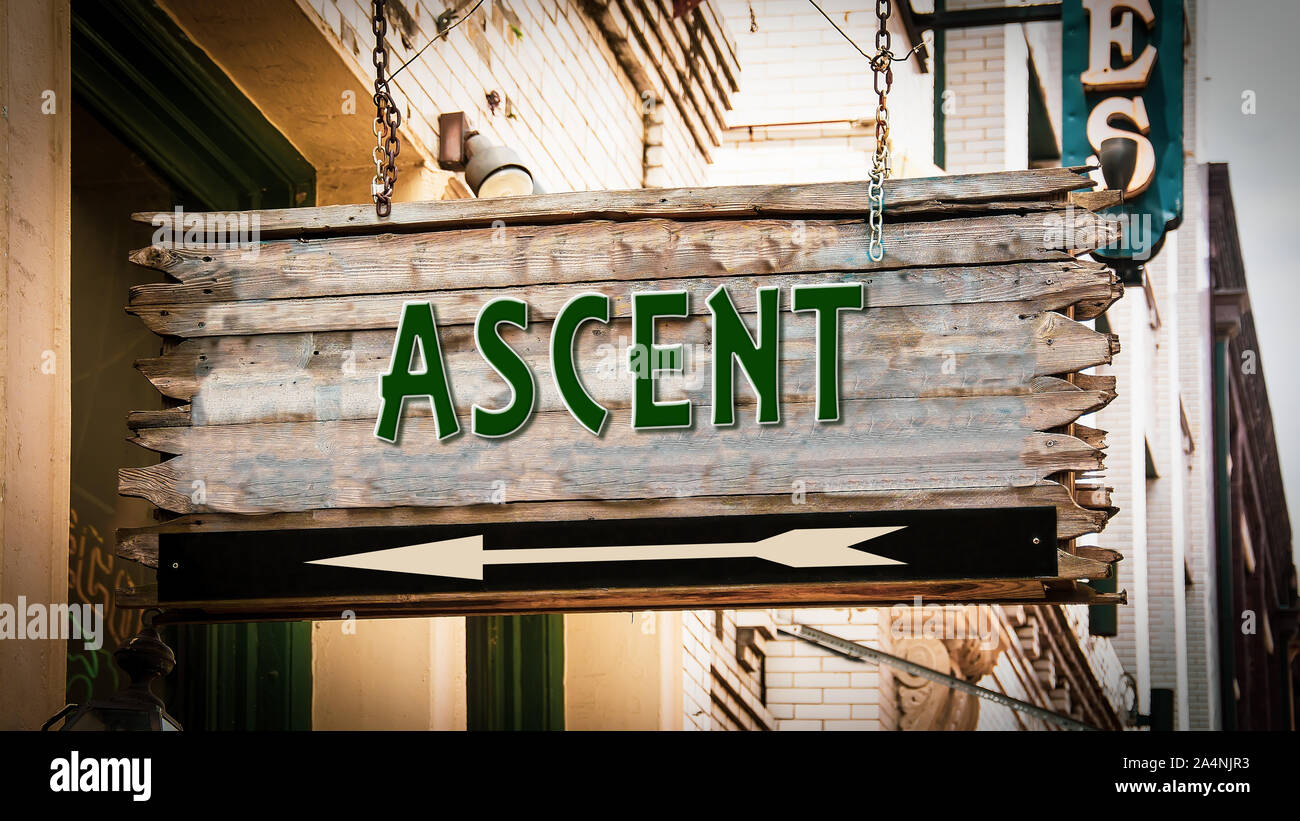 Street Sign the Direction Way to Ascent Stock Photo - Alamy