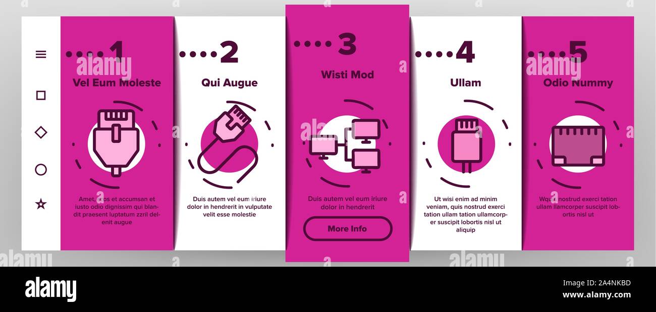 Ethernet Onboarding Elements Icons Set Vector Stock Vector Image And Art