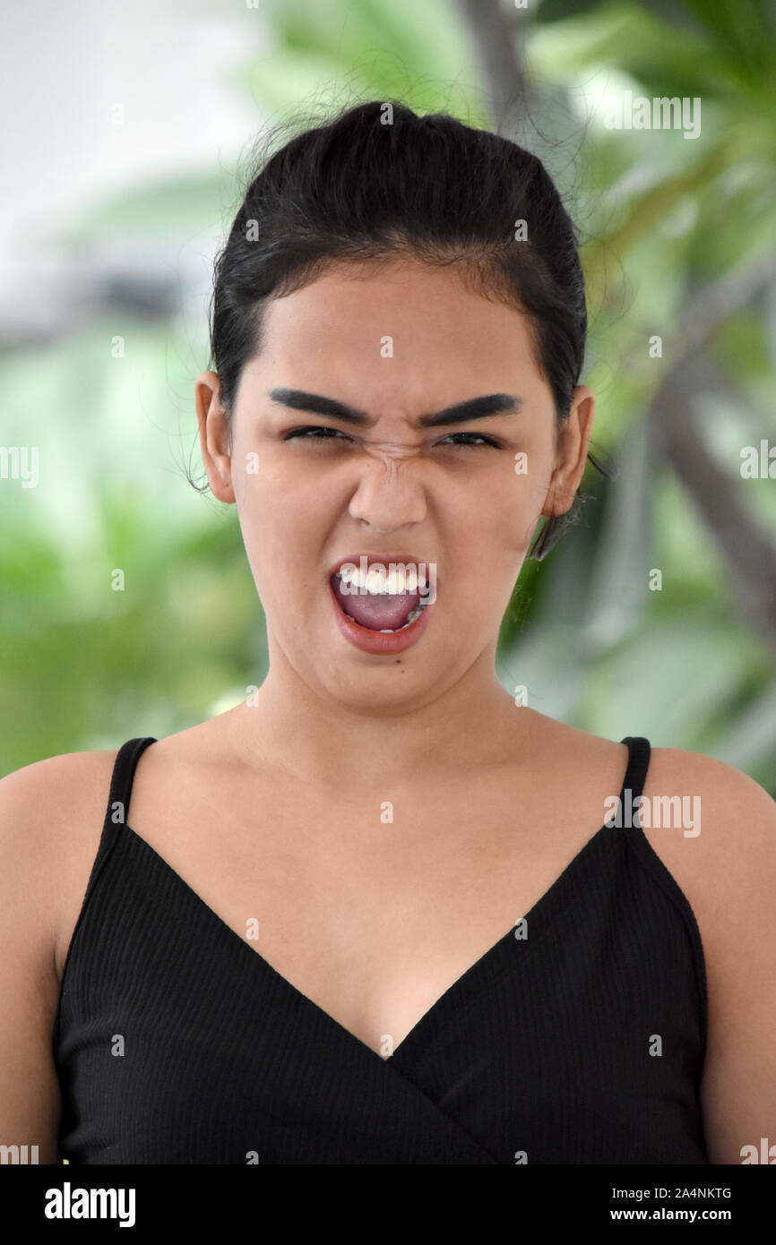 Youthful Girl Yelling Stock Photo - Alamy