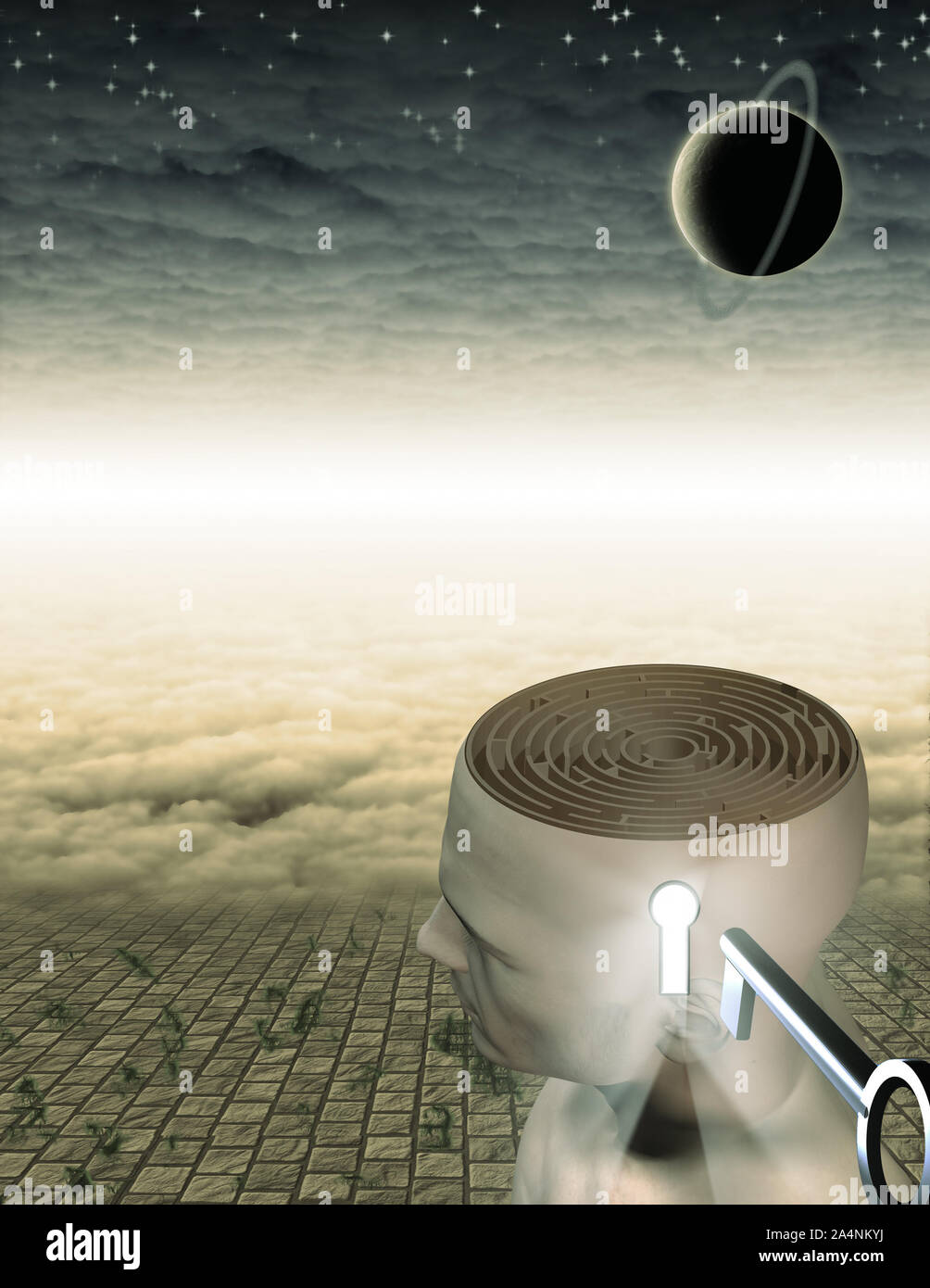 The key of maze of mind Stock Photo - Alamy