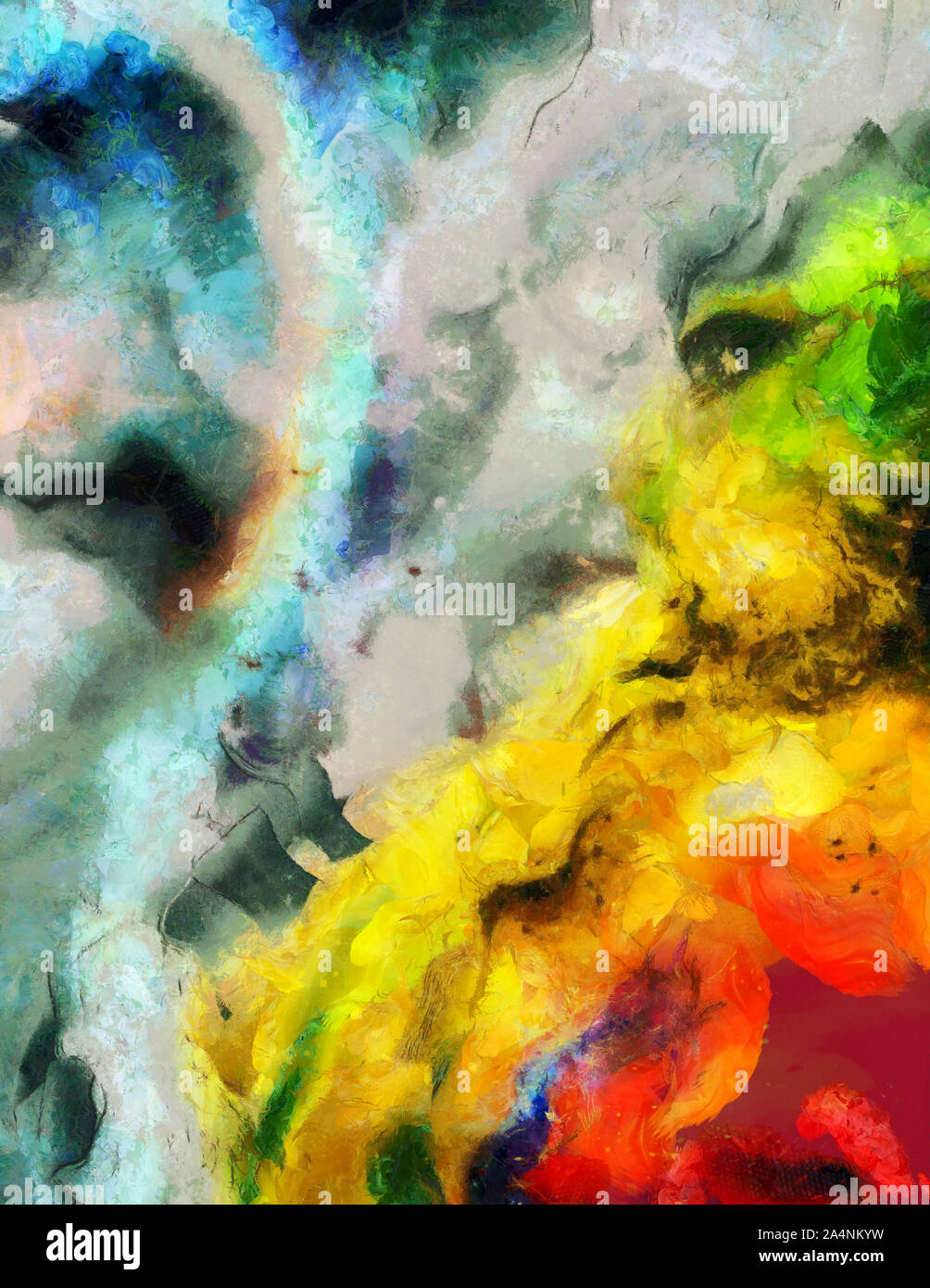 Colorful Abstract Painting. Artwork for creative graphic design. 3D ...