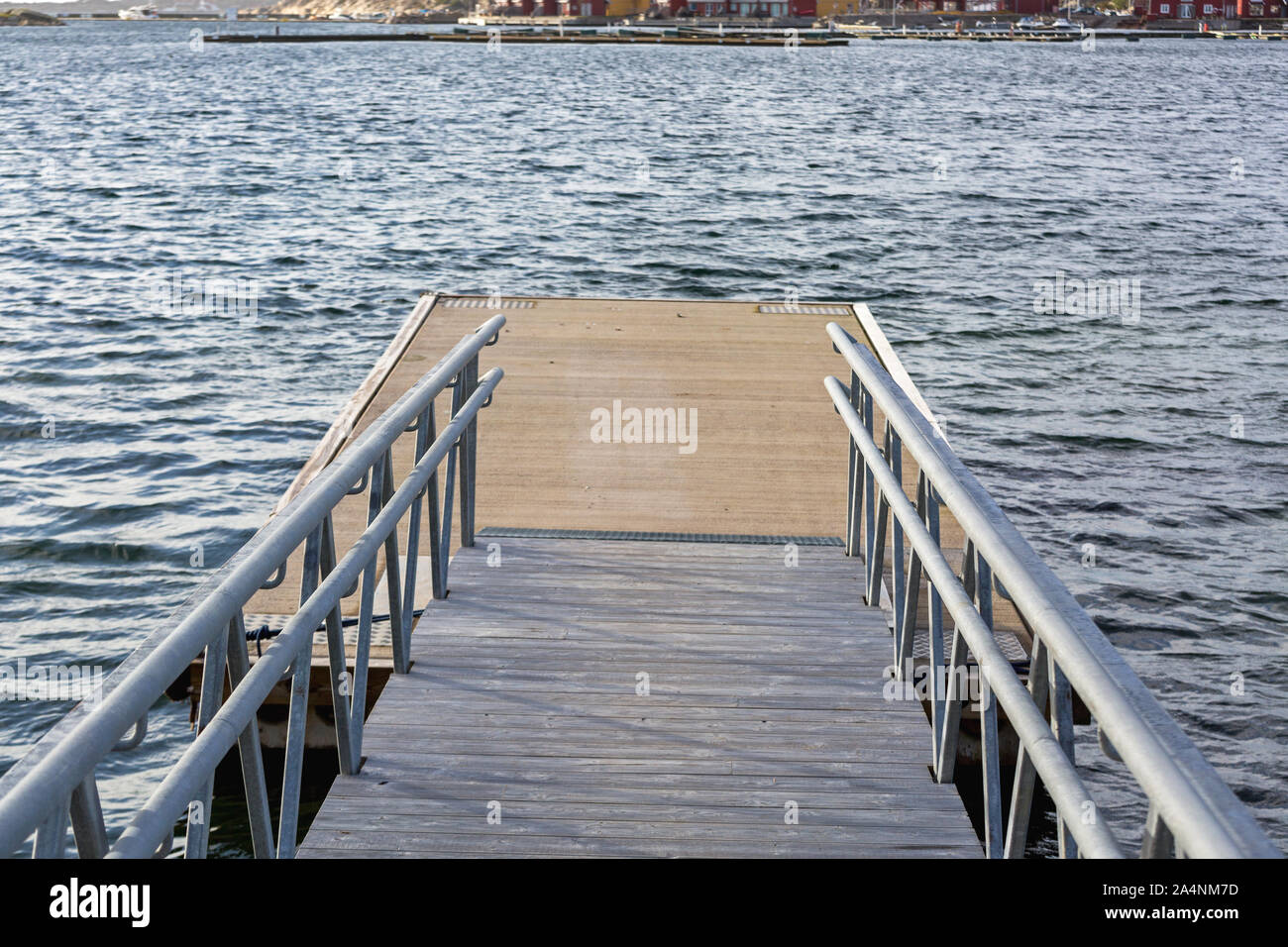 Floating Pontoon Gangvay Bridge at Sea in Norway Stock Photo - Alamy