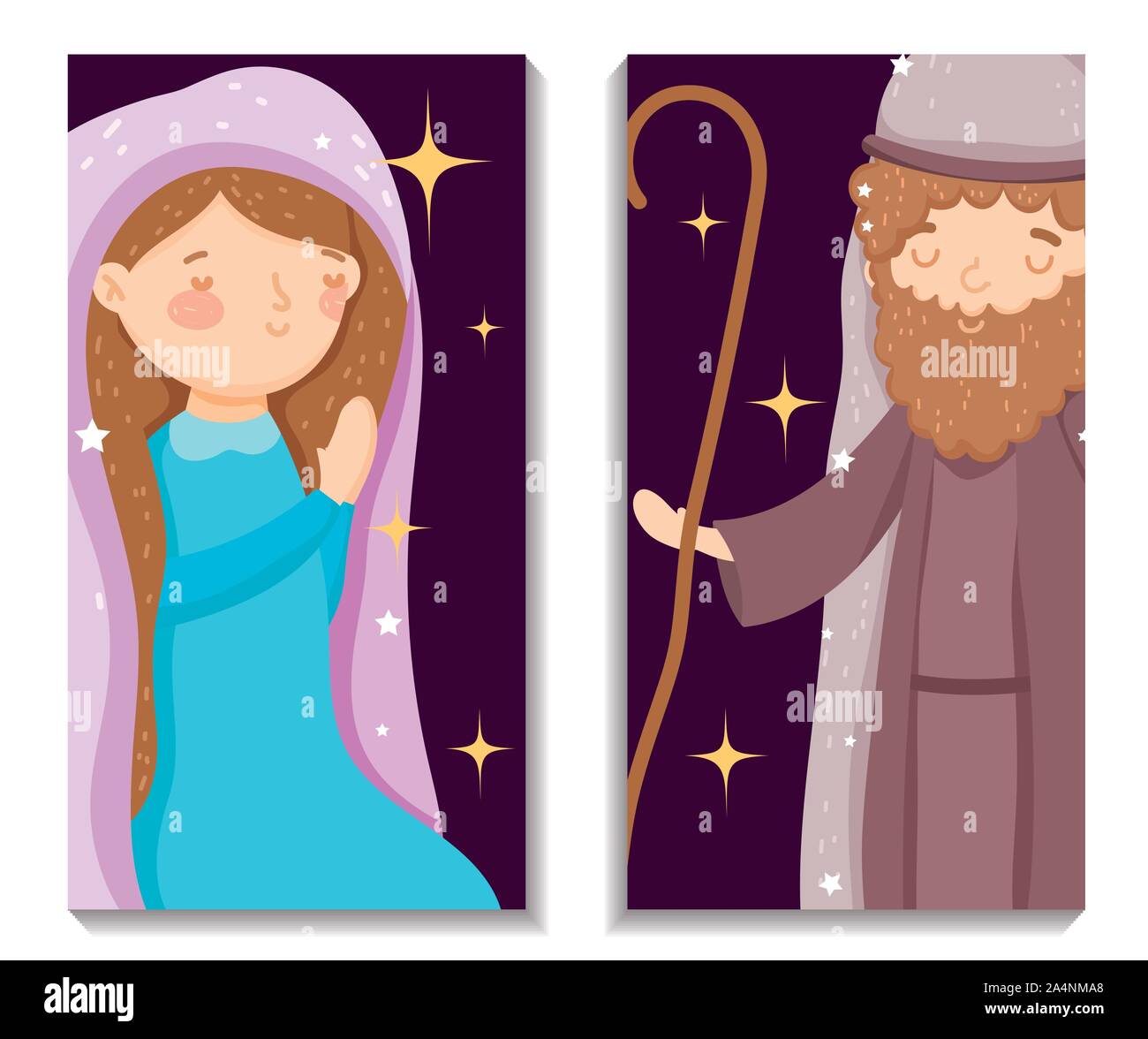 Cartoon virgin mary nativity scene Cut Out Stock Images & Pictures - Alamy
