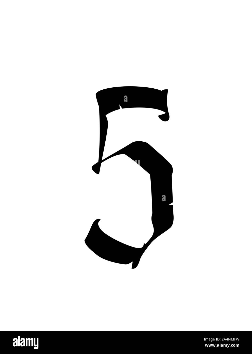 The numbers are in the Gothic style. Vector. Symbols isolated on white ...