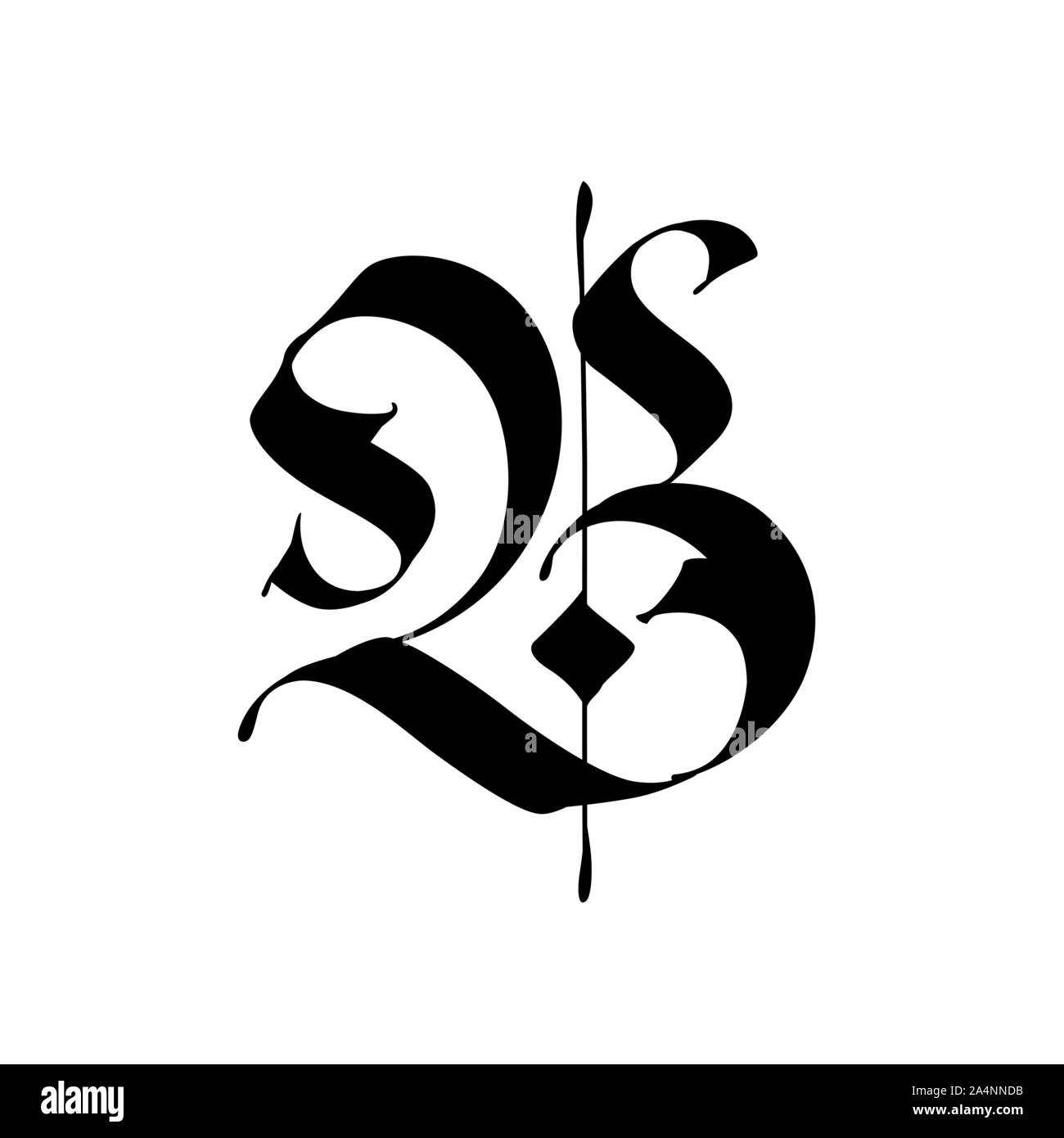Letter B, in the Gothic style. Vector. Alphabet. The symbol is isolated ...