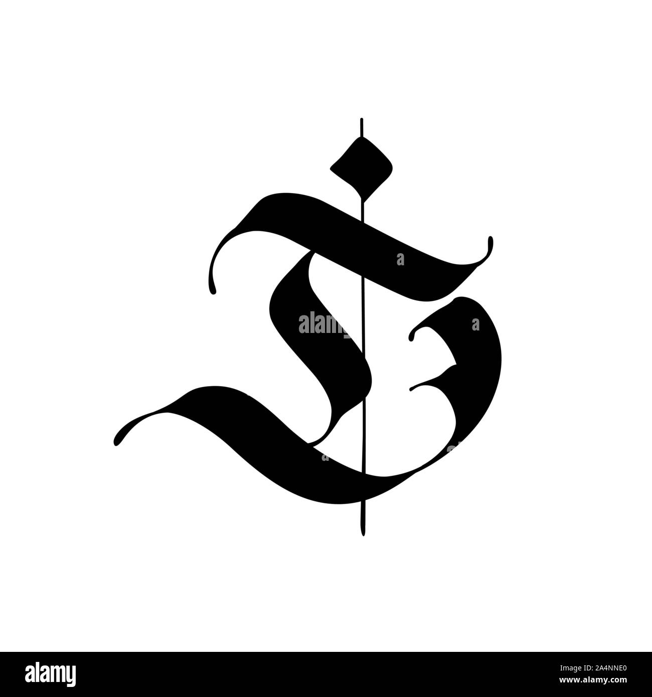 Fancy Calligraphy Letter D