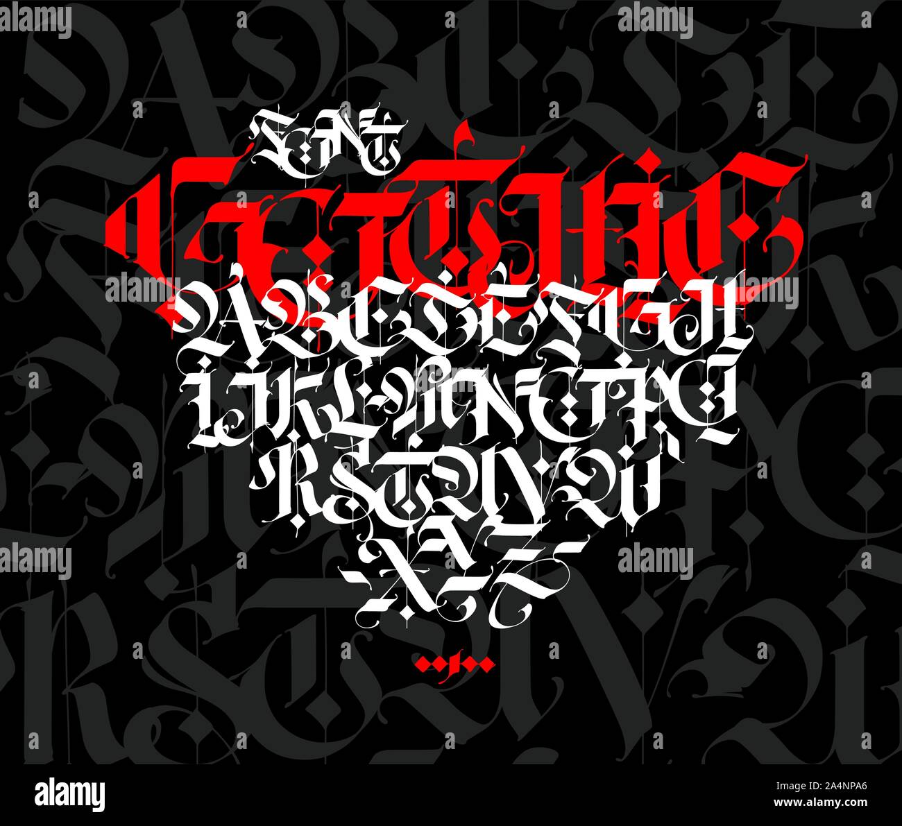 Fancy Gothic Calligraphy Alphabet