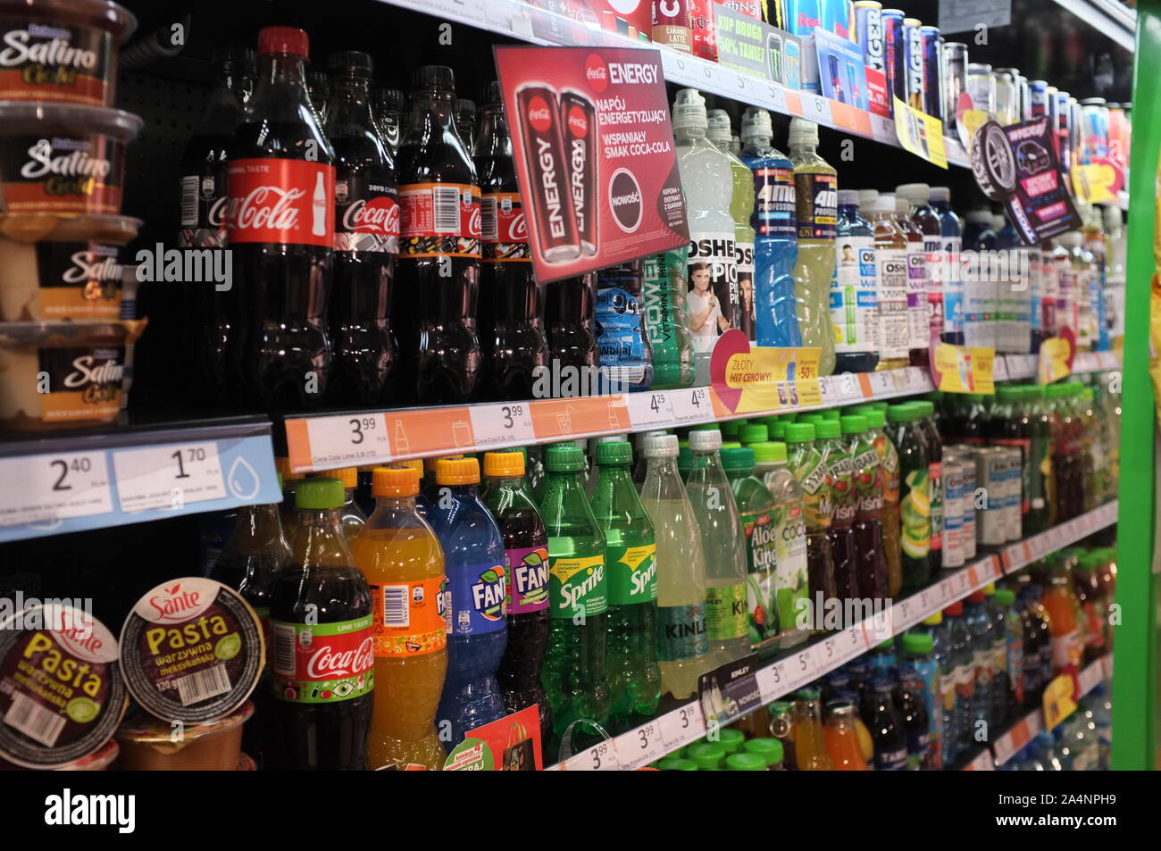 sugar drinks in shop Stock Photo - Alamy