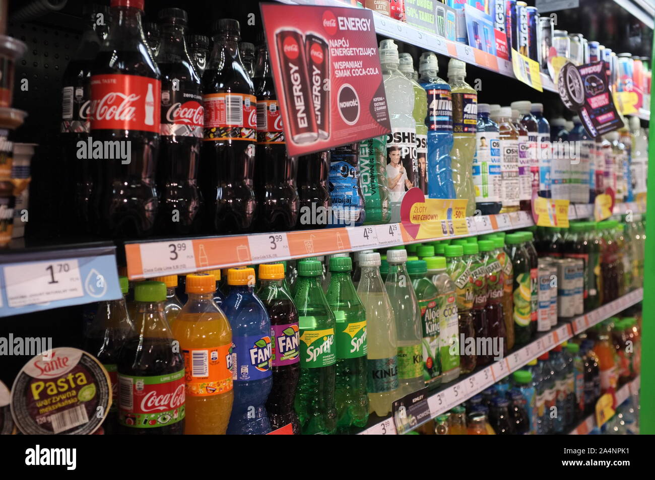 sugar drinks in shop Stock Photo - Alamy