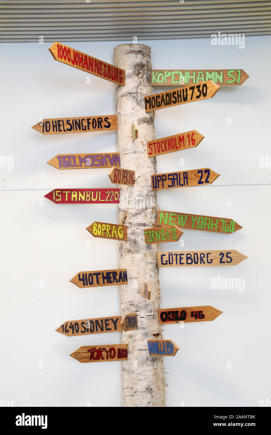 Distance signs to various destinations.Photo Jeppe Gustafsson Stock ...